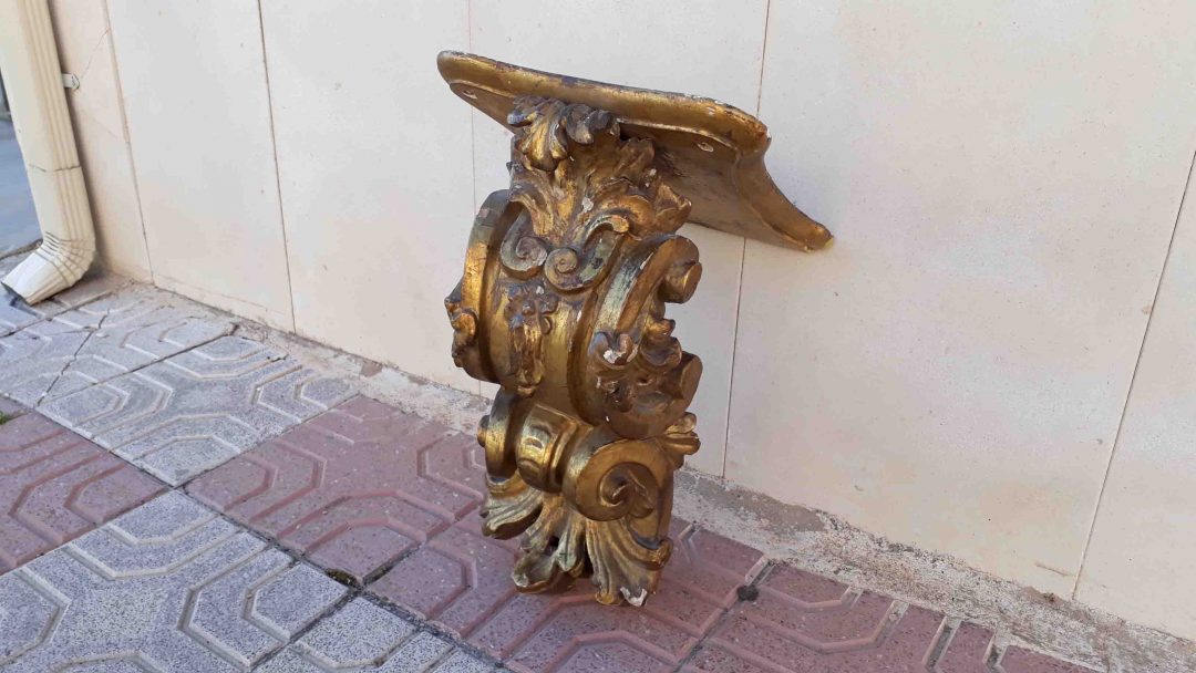 Ménsula antigua estilo Luis XV pan de oro s.XVIII. Ménsula de iglesia ...