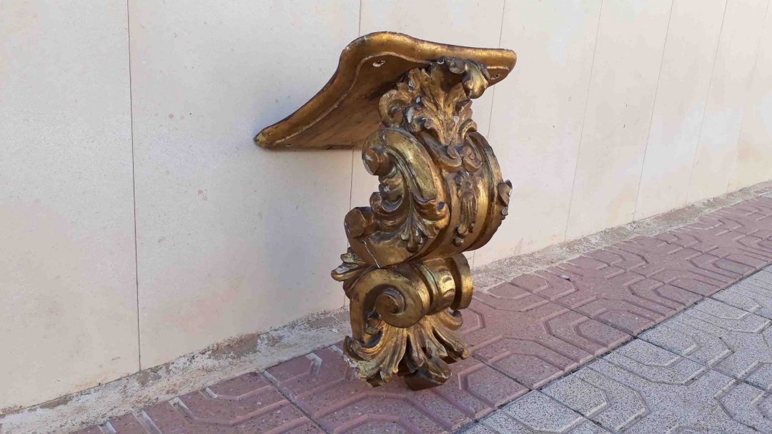 Ménsula antigua estilo Luis XV pan de oro s.XVIII. Ménsula de iglesia ...